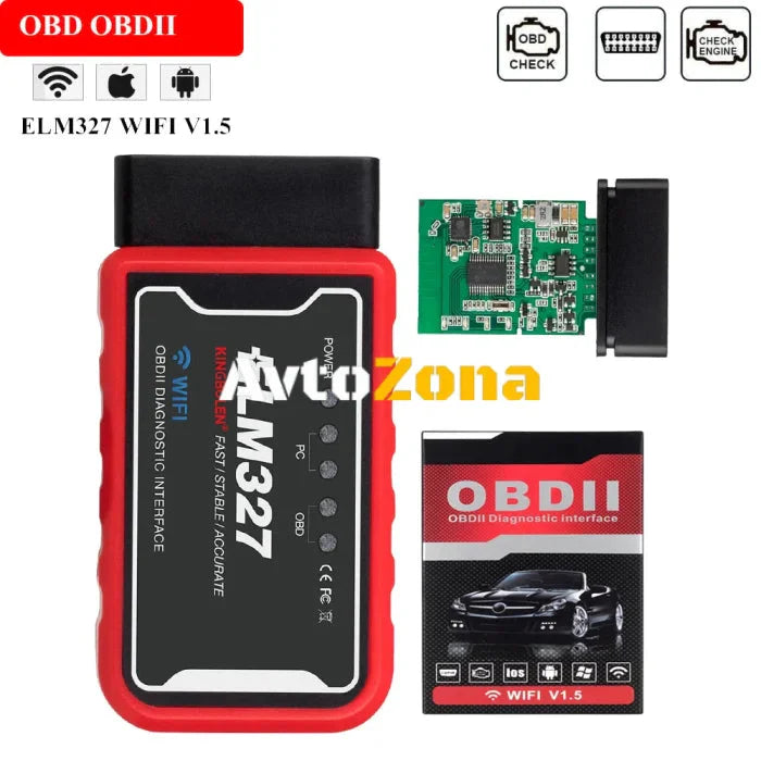 Букса за автодиагностика OBD-2 - ELM-327 | Avtozona
